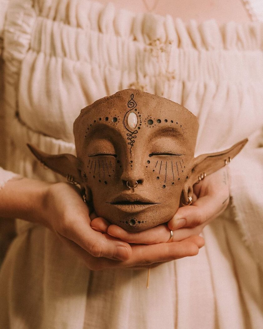 Kenzie: detailed figurative fantasy ceramic sculptures