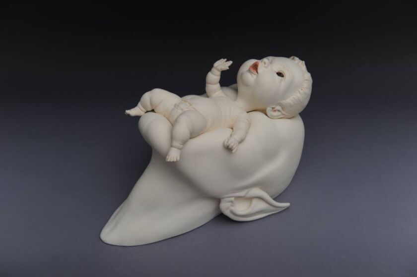 Johnson Tsang: distorted baby face ceramic sculptures