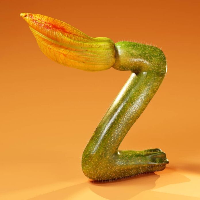 Ben Chelouche: food-based 3D typographic alphabet illustrations