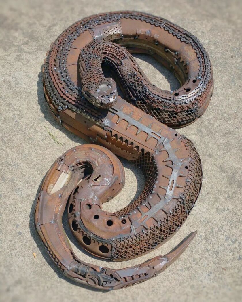 JK Brown: intricate animal scrap metal sculptures
