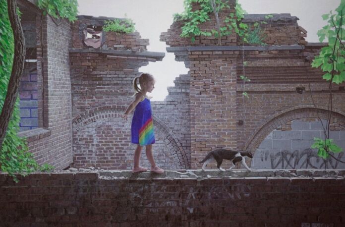 Children and Animals: fascinating and poetic hyper-realistic paintings ...