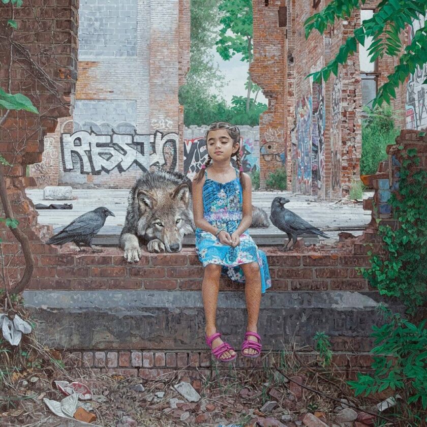 Children and Animals: fascinating and poetic hyper-realistic paintings ...