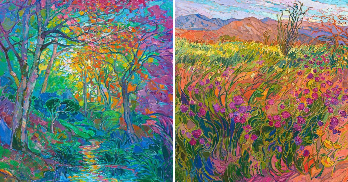 Explosions of colors: vibrant nature landscape paintings by Erin Hanson ...