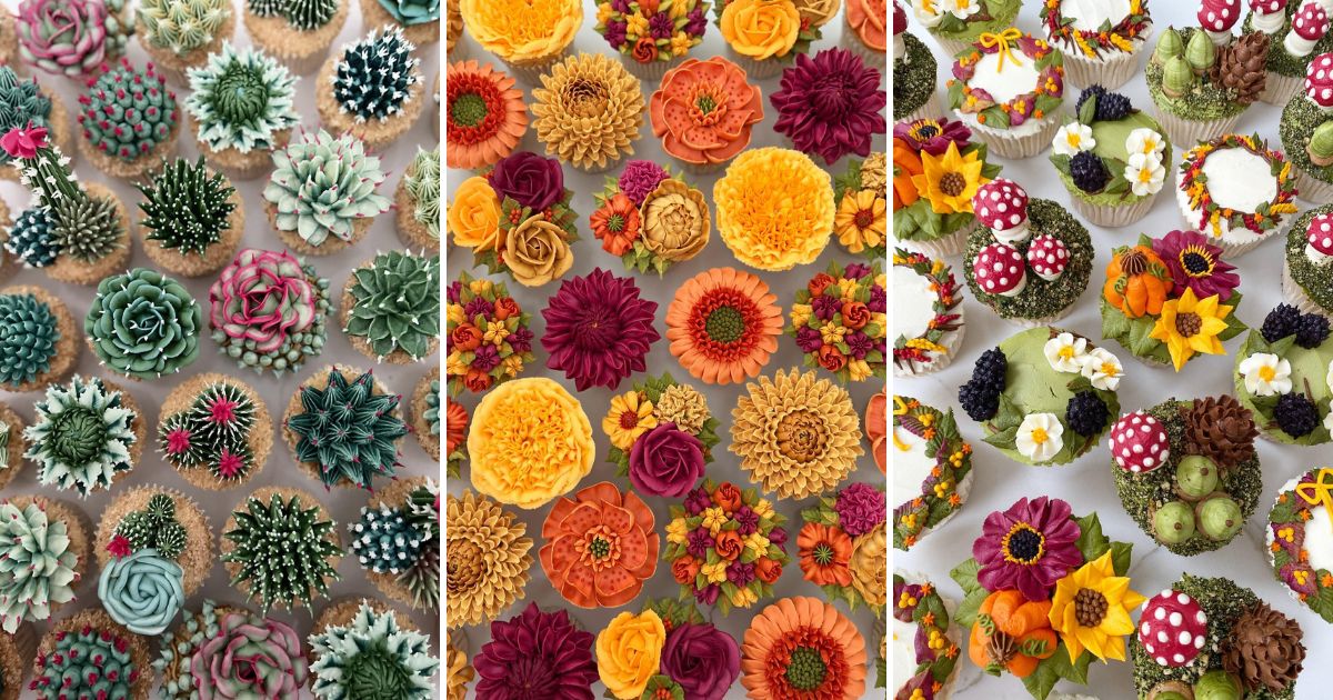 Kerry's Bouqcakes: realistic flower buttercream cupcakes