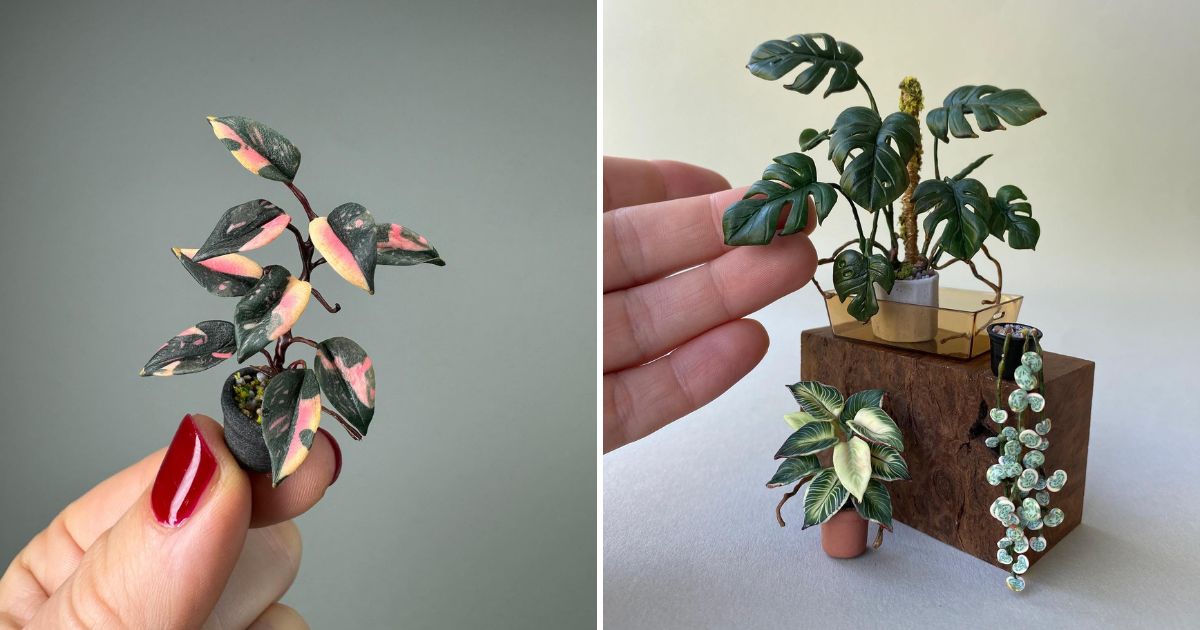 Amazingly intricate handmade miniature polymer clay plants by Astrid ...
