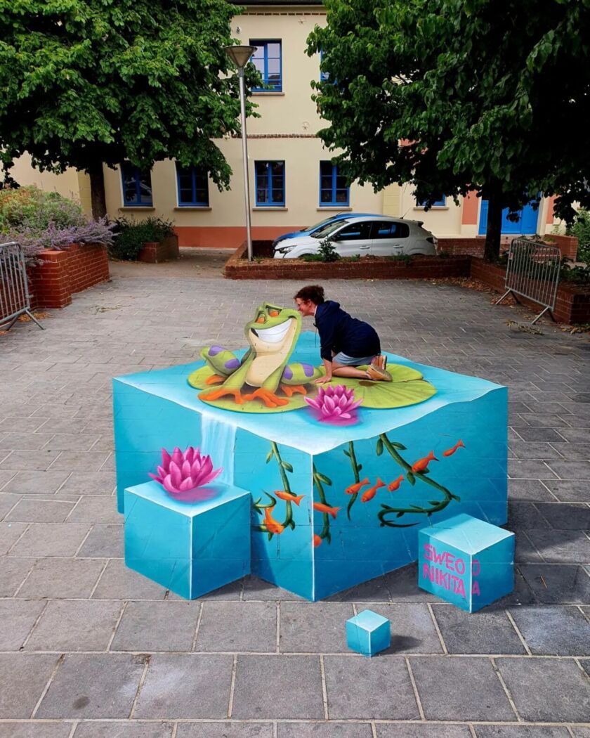Sebastien Sweo and Nikita: 3D optical illusion graffiti
