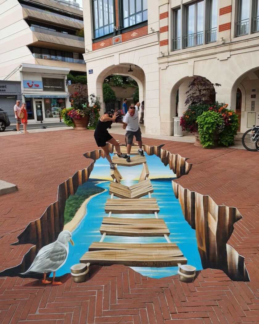 When walls and pavements come alive: impressive graffiti with 3D optical illusion by Sebastien ...
