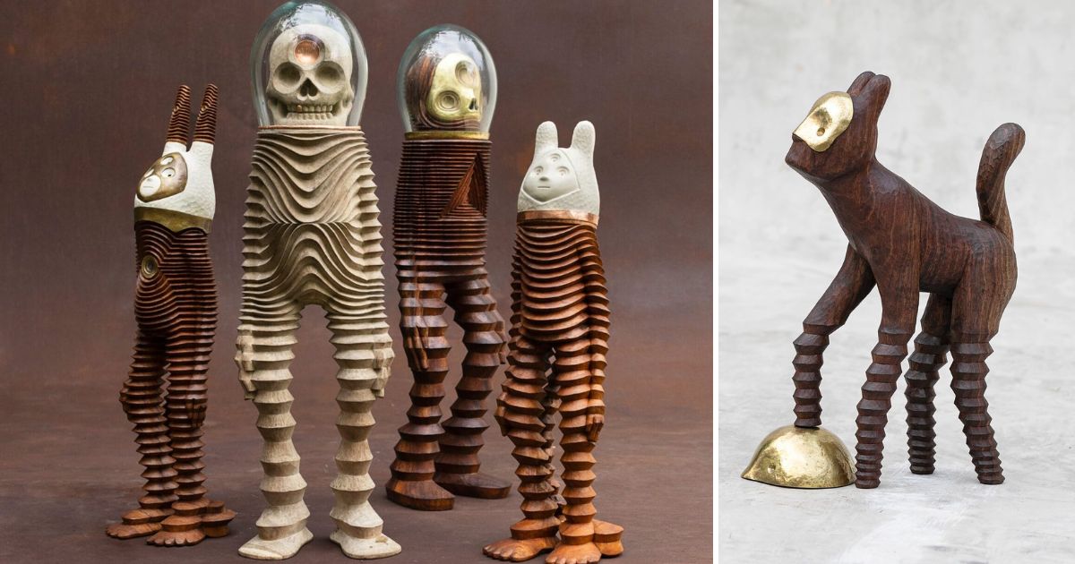 A fusion of nature and imagination: the intriguing wood sculptures of unearthly creatures by ...
