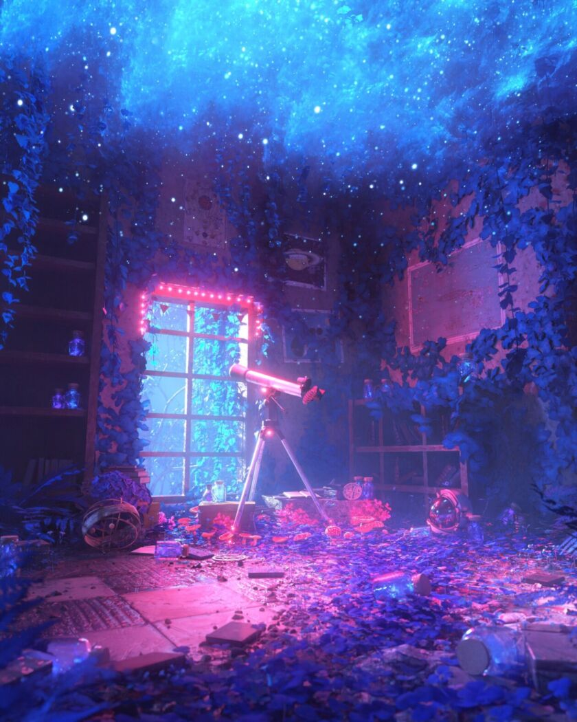 Brellias: lush 3D digital otherworldly being illustrations