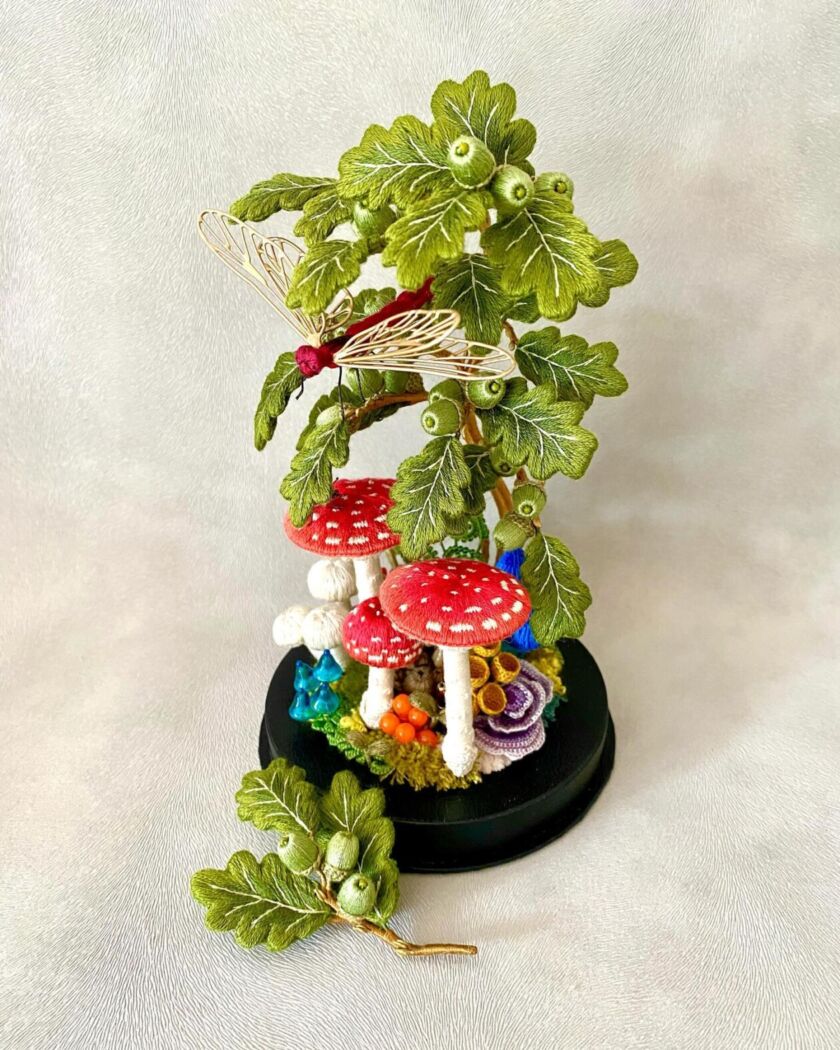 PieniSieni: intricate 3D embroideries of animals and plants