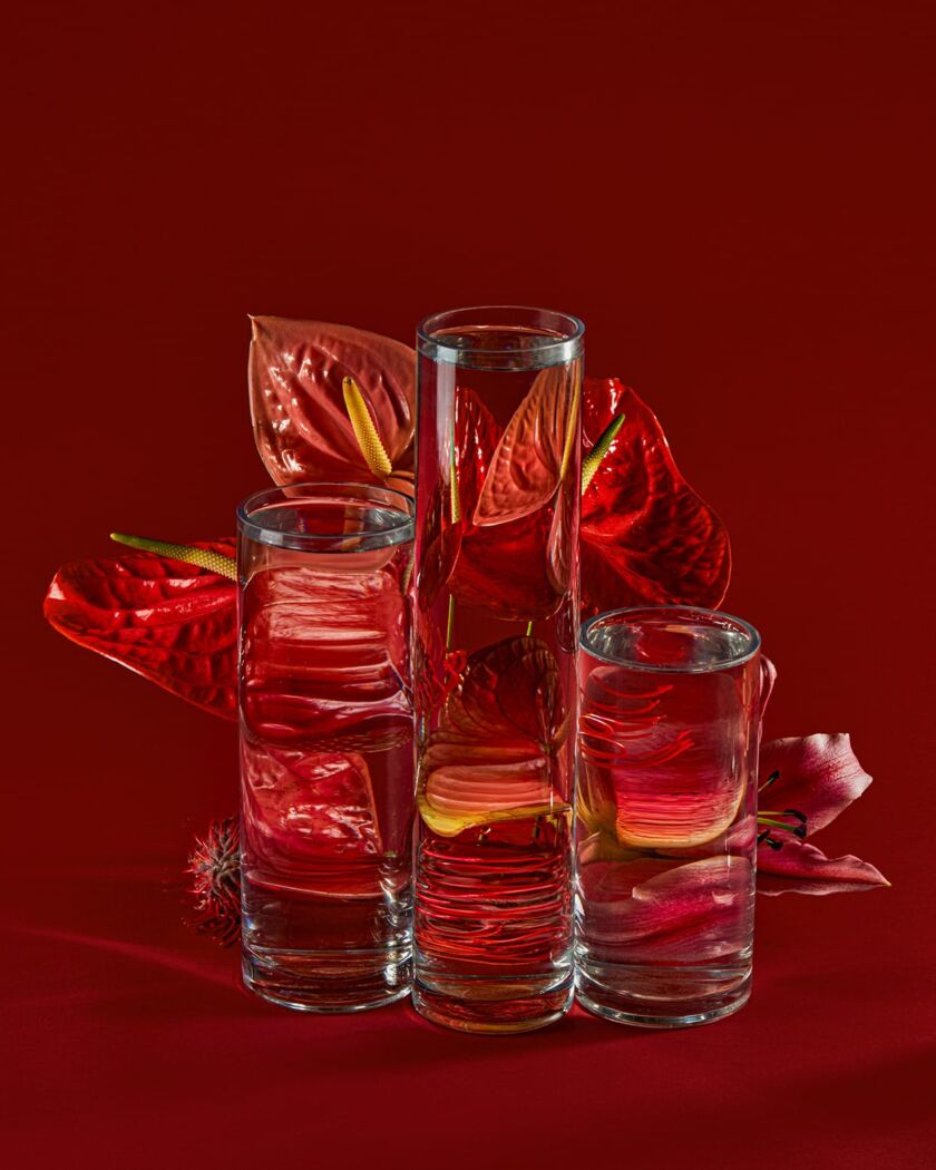 Suzanne Saroff: florals distorted through water vessels