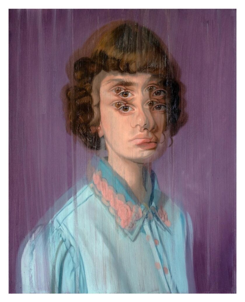Alex Garant: hypnotic overlapping female portrait paintings