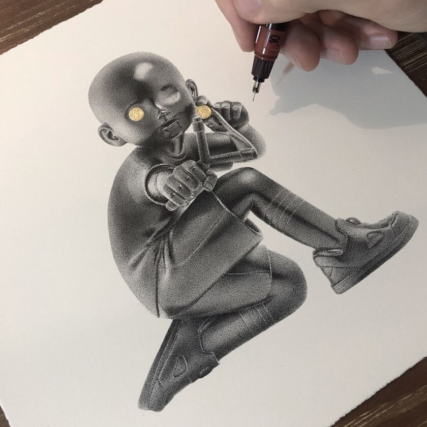 Amazingly detailed stipple illustrations made of tens of millions of ...