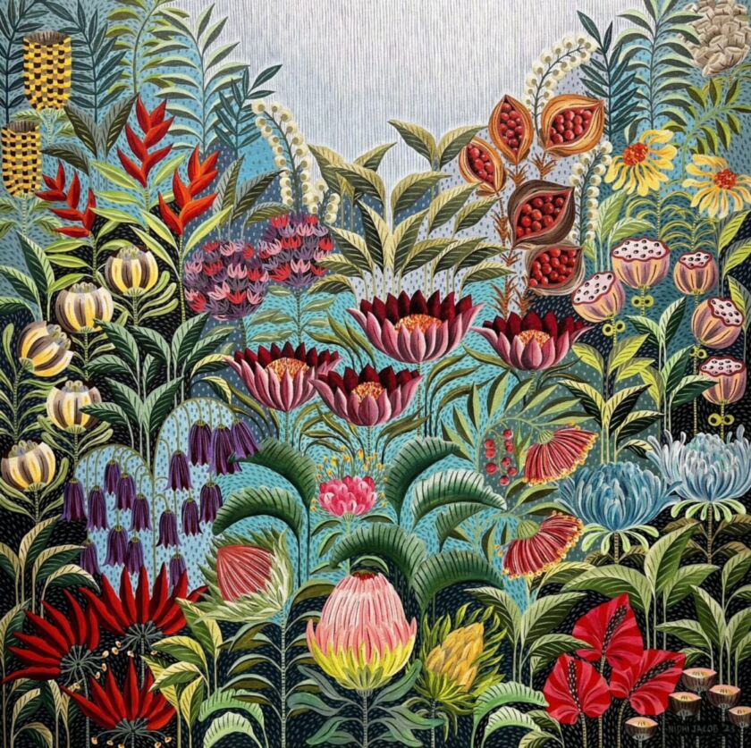 Nidhi Mariam Jacob: intricate fantasy garden paintings