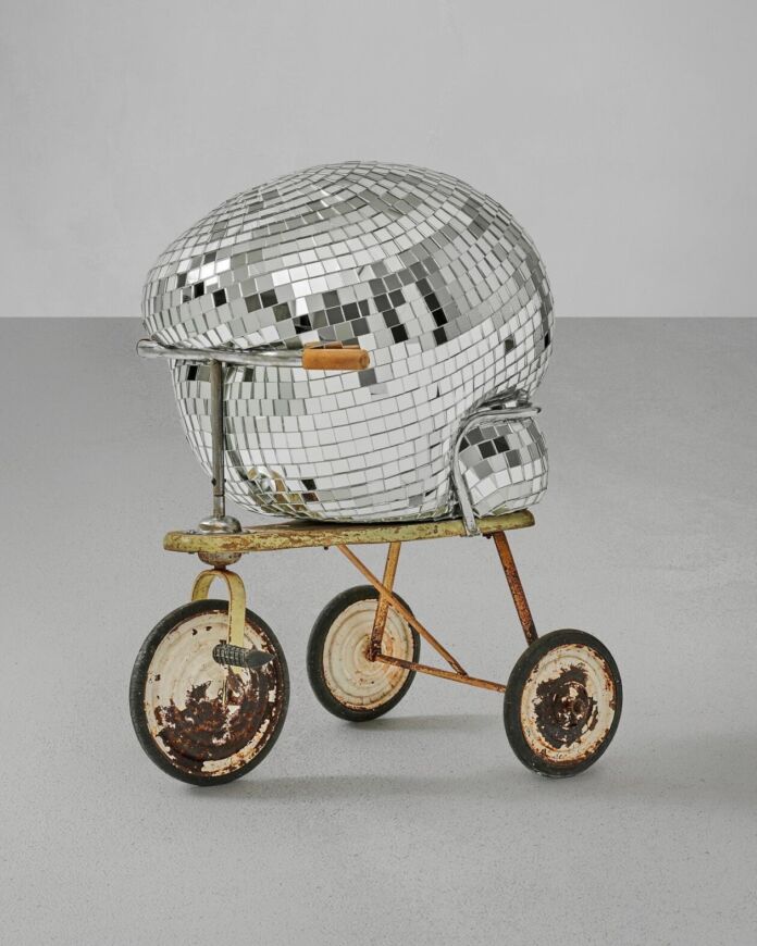 Rotganzen Studio: melted mirror disco ball sculptures