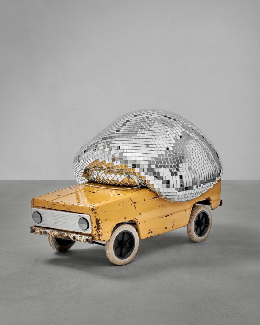 Rotganzen Studio: melted mirror disco ball sculptures