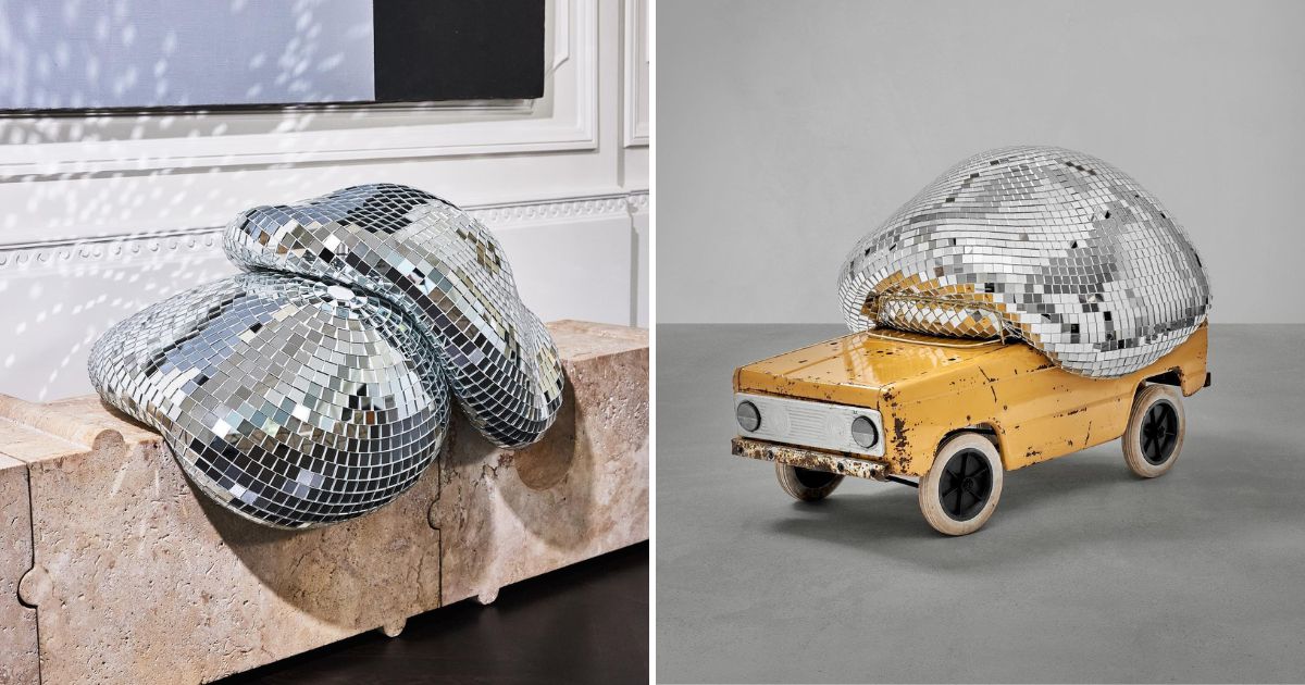 Surreal sculptures of melted mirror disco balls by Rotganzen Studio ...