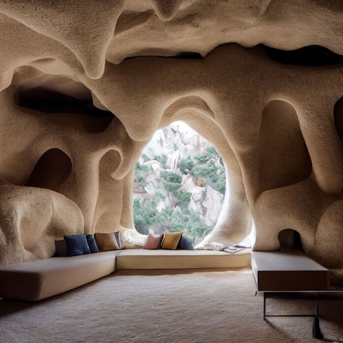 Ariadna Gimenez: cave-like AI-generated architecture art