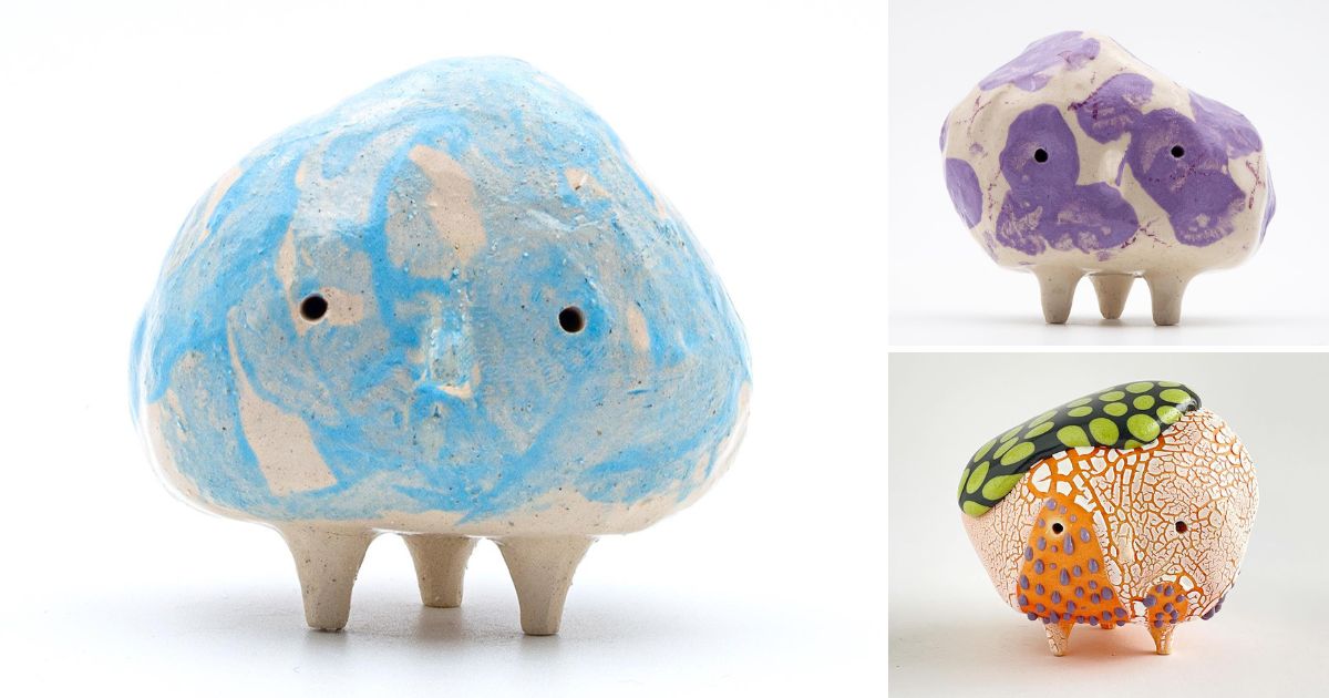 Monsieur Cailloux: peculiar blobby ceramic creatures
