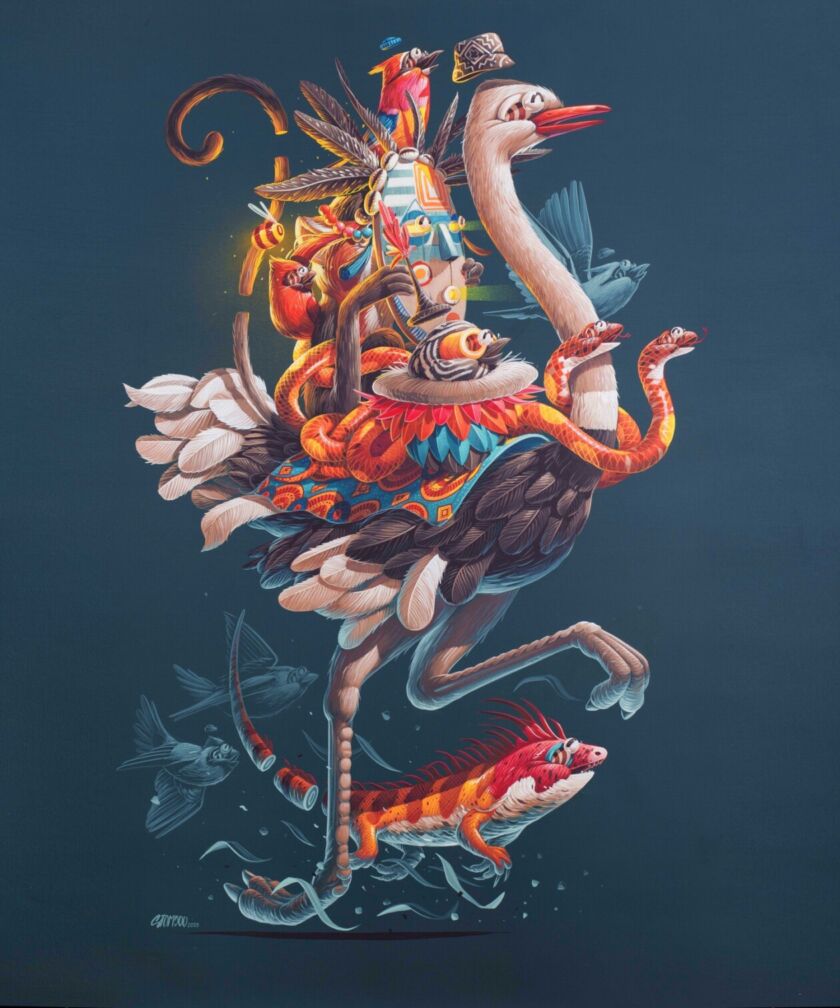 Vibrant surrealistic cartoon illustrations and murals by Locatelli ...