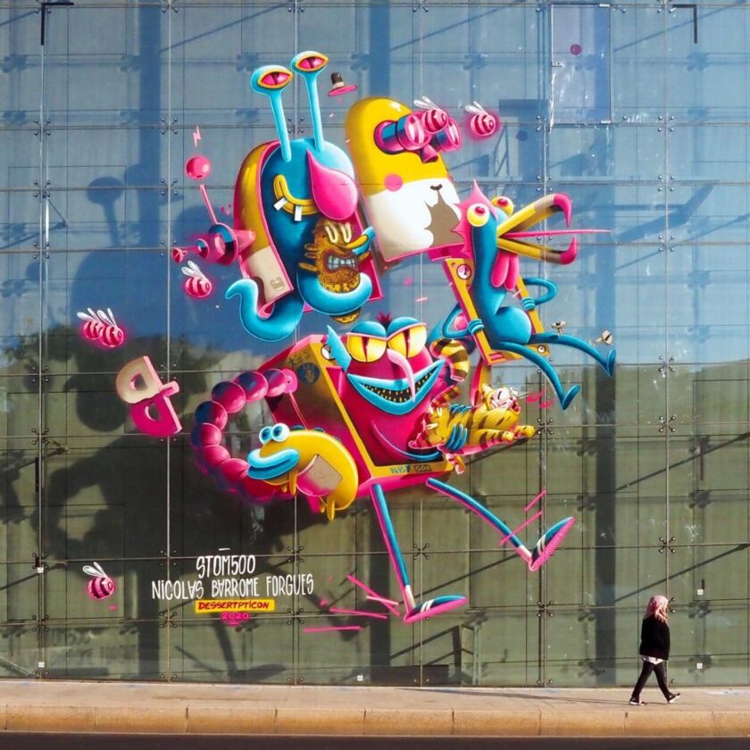 Vibrant surrealistic cartoon illustrations and murals by Locatelli ...