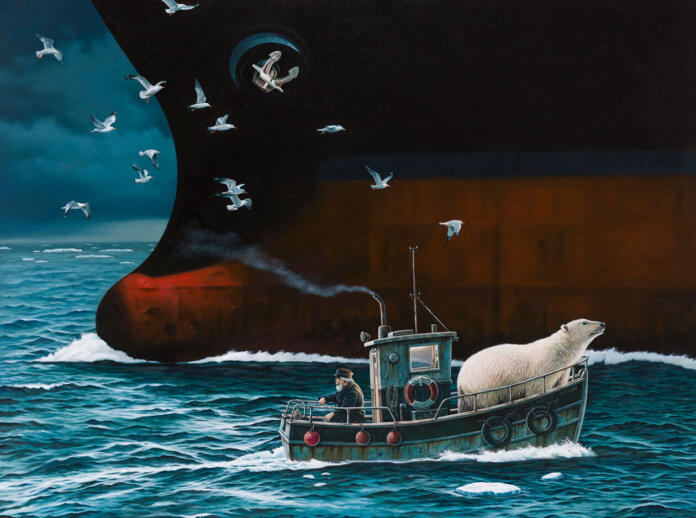 Andrew Hopgood: surreal impossible wildlife paintings