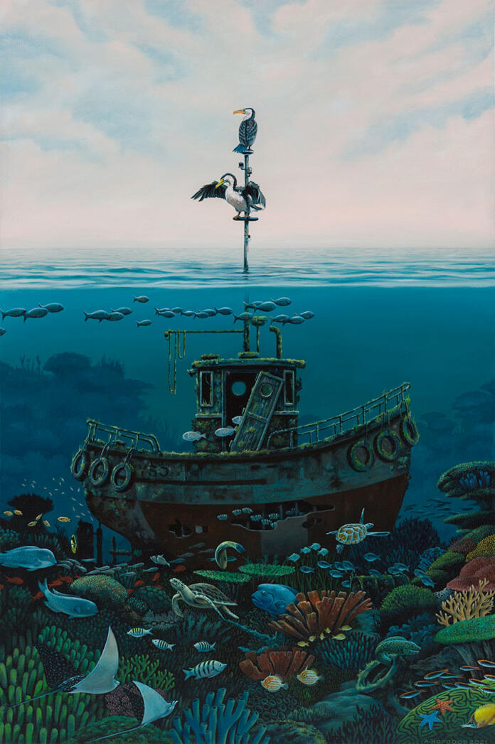 Andrew Hopgood: surreal impossible wildlife paintings