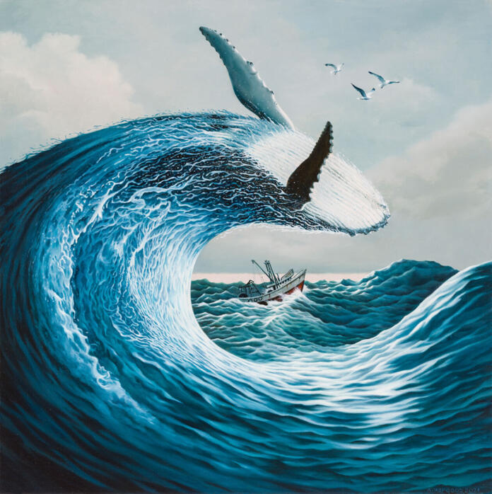 Andrew Hopgood: surreal impossible wildlife paintings