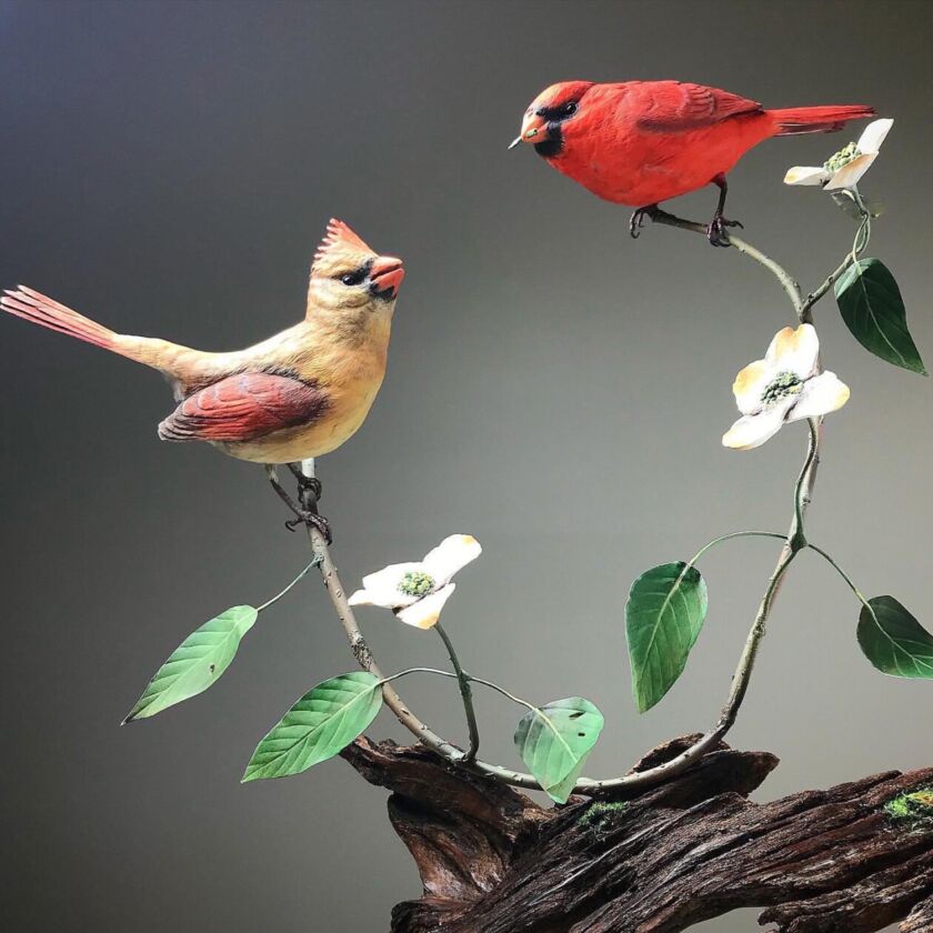 Chris Wilson: detailed animal wood carved sculptures