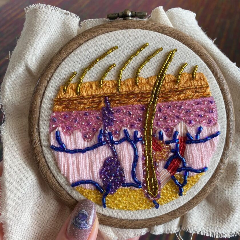 Amber Griffiths: precise anatomical embroidery
