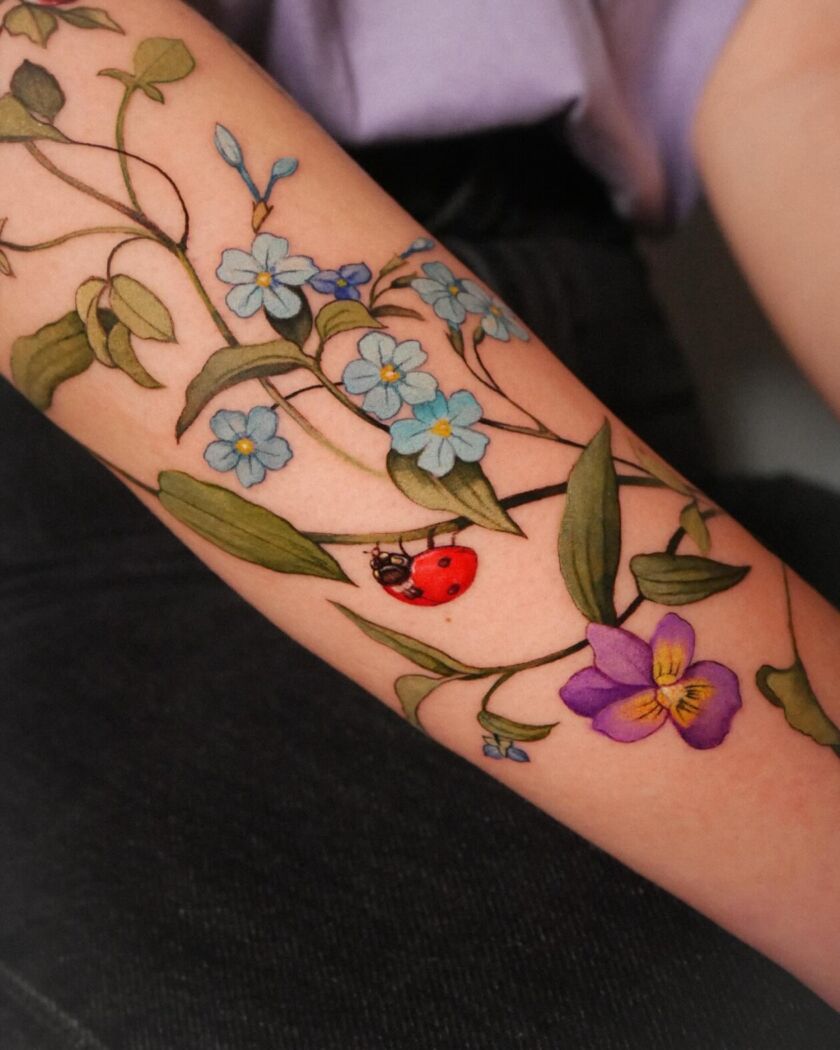 Vanessa Core: botany and animal ink nature tattoos