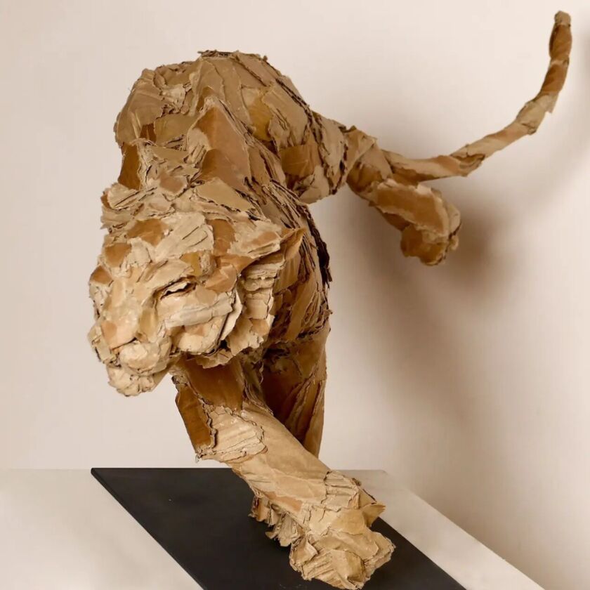 Olivier Bertrand: sustainable cardboard animal sculptures