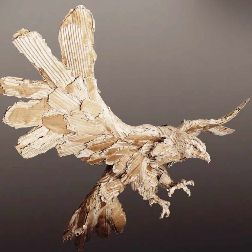 Olivier Bertrand: sustainable cardboard animal sculptures