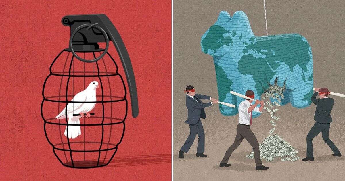 John Holcroft: bold satirical social commentary illustrations