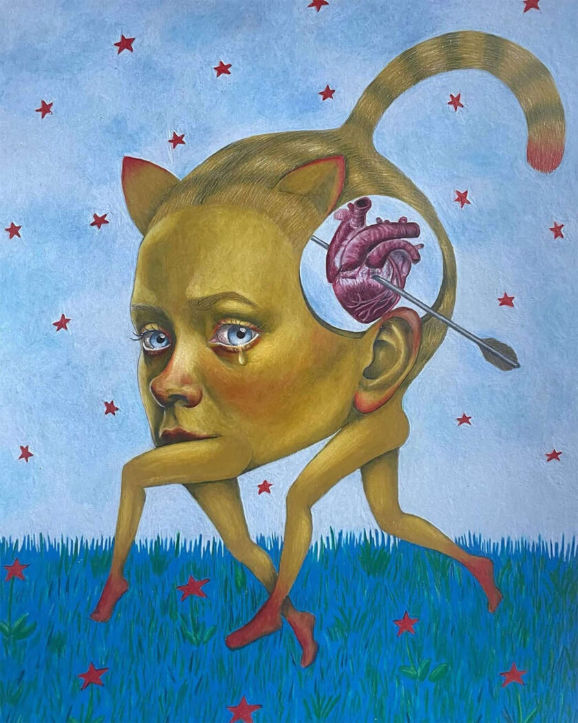 Irem Kurban: surreal pastel female portrait paintings