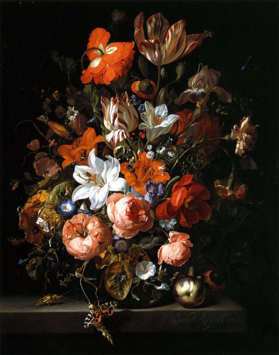 Rachel Ruysch: Dutch golden age floral still-life paintings