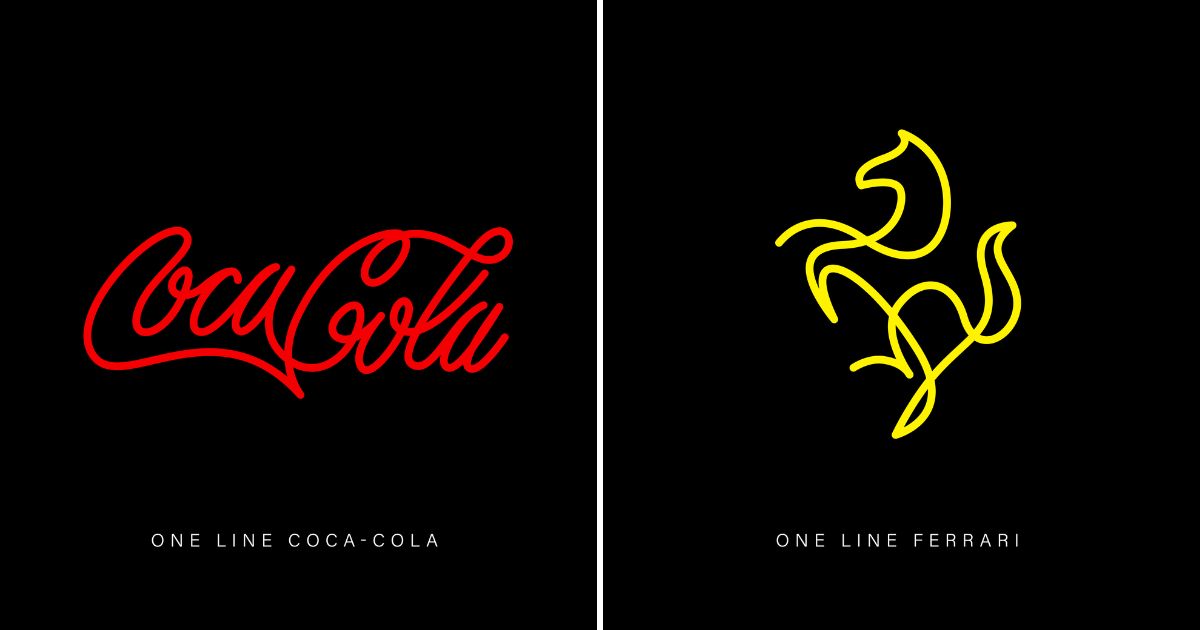 How Loooop Studio transformed iconic logos into single-line minimalist ...