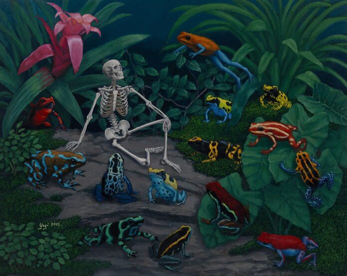 Sandra Yagi: fantastical winged skeleton paintings